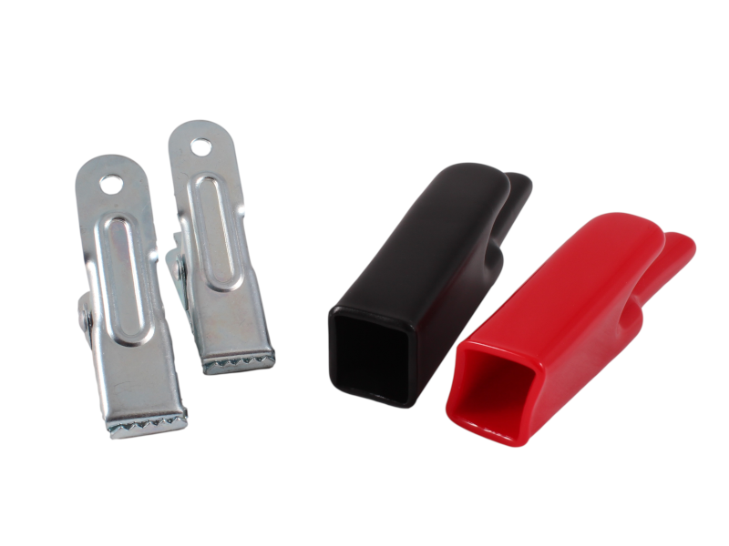 Pair of 25A Croc Clips & PVC Insulating Sleeves | 12 Volt Planet
