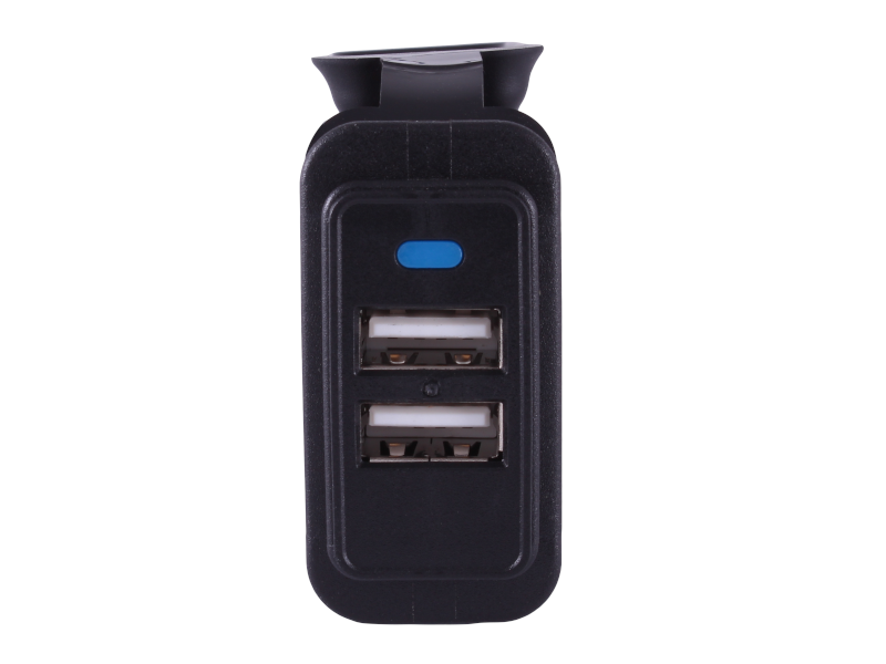 Rectangular Twin Fast Charge USB Power Socket | 12 Volt Planet