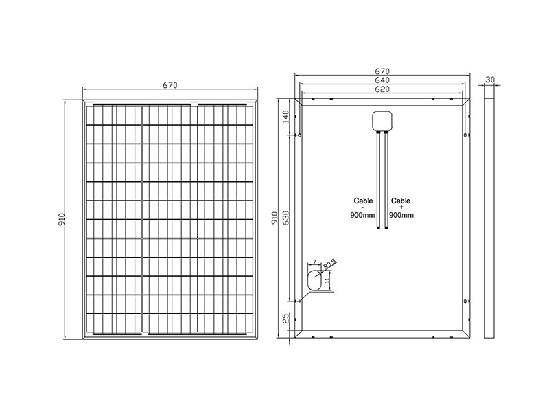 Photonic Universe 120W Monocrystalline Rigid Framed Solar Panel (910 x ...