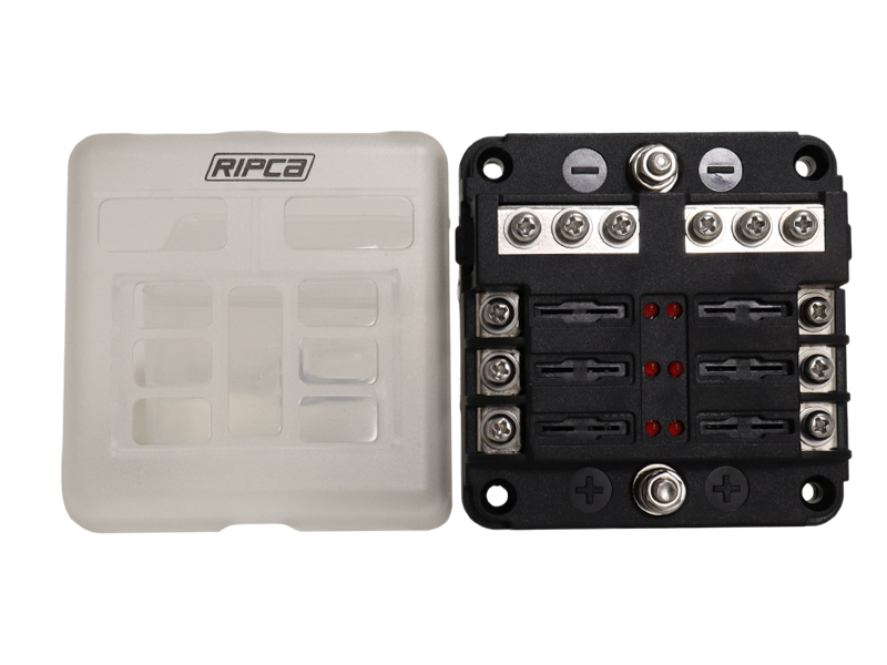 Ripca Standard Blade Fuse Box With Positive & Negative Busbars & LEDs ...