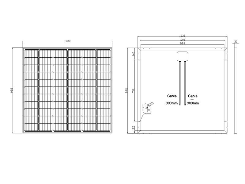 Photonic Universe 200W Monocrystalline Rigid Framed Solar Panel (1038 x ...