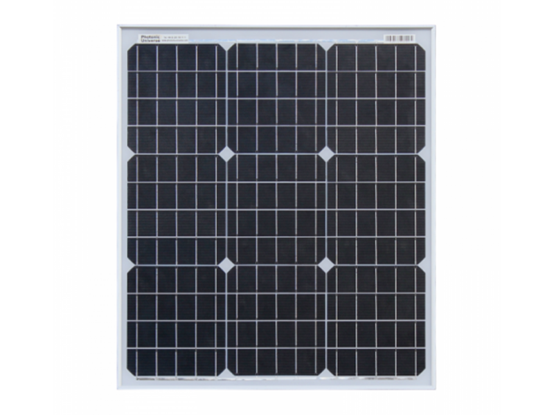 Photonic Universe 50W Monocrystalline Rigid Framed Solar Panel (510 x ...