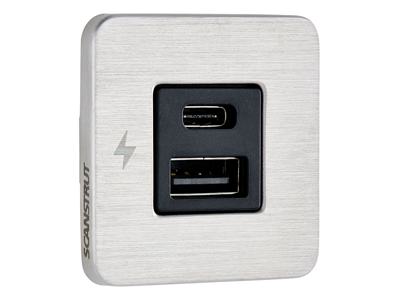 Scanstrut TILE USB-A / USB-C Interior Charging Socket 12/24V - Brushed ...