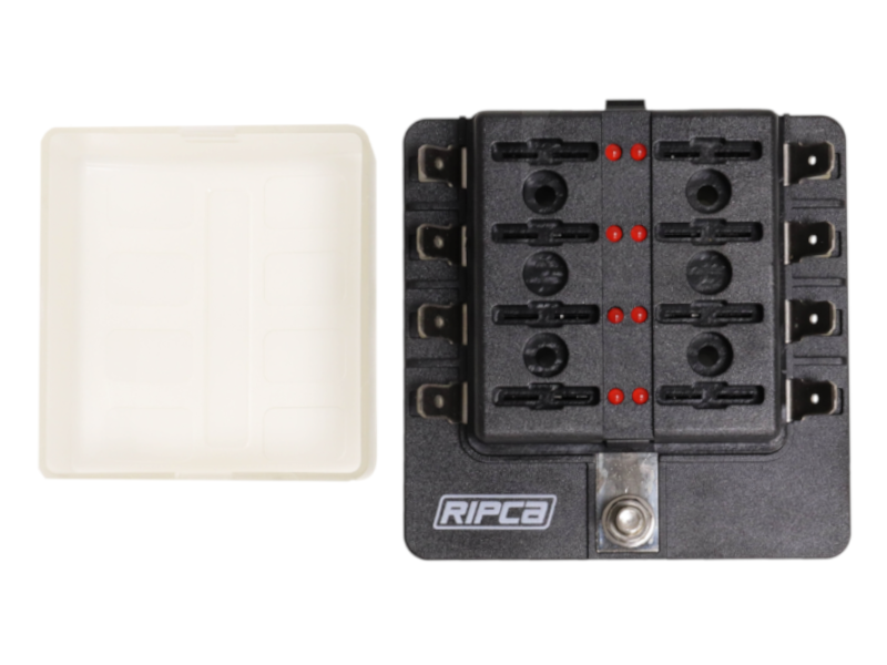 Standard Blade Fuse Box With Positive Busbar & LEDs - 8 Way | 12 Volt ...