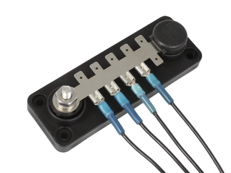 120A VTE 10 Point Tab Terminal Busbar - Black | 12 Volt Planet
