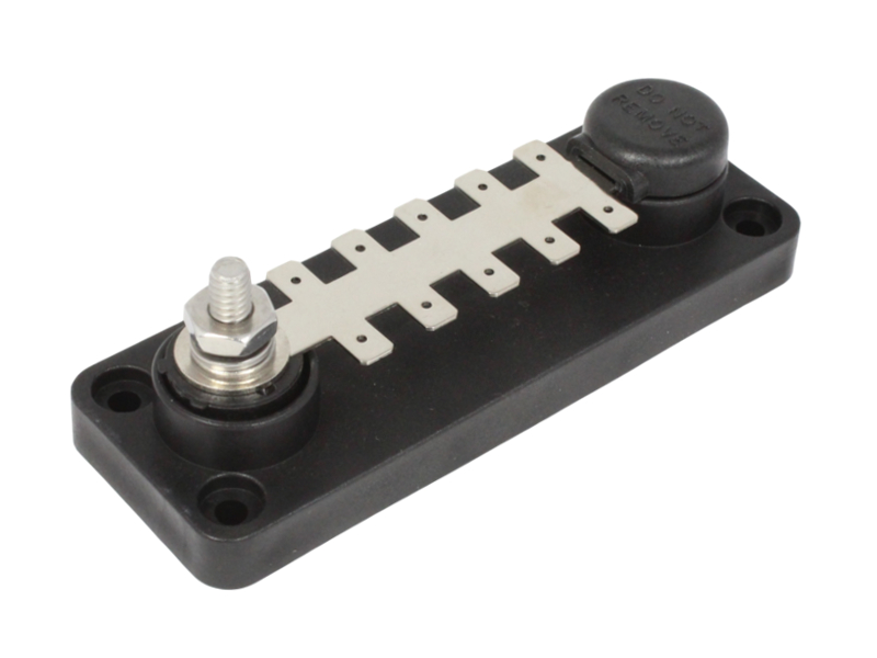 120A VTE 10 Point Tab Terminal Busbar - Black | 12 Volt Planet 120A VTE 10 Point Tab Terminal Busbar - Black | 12 Volt Planet