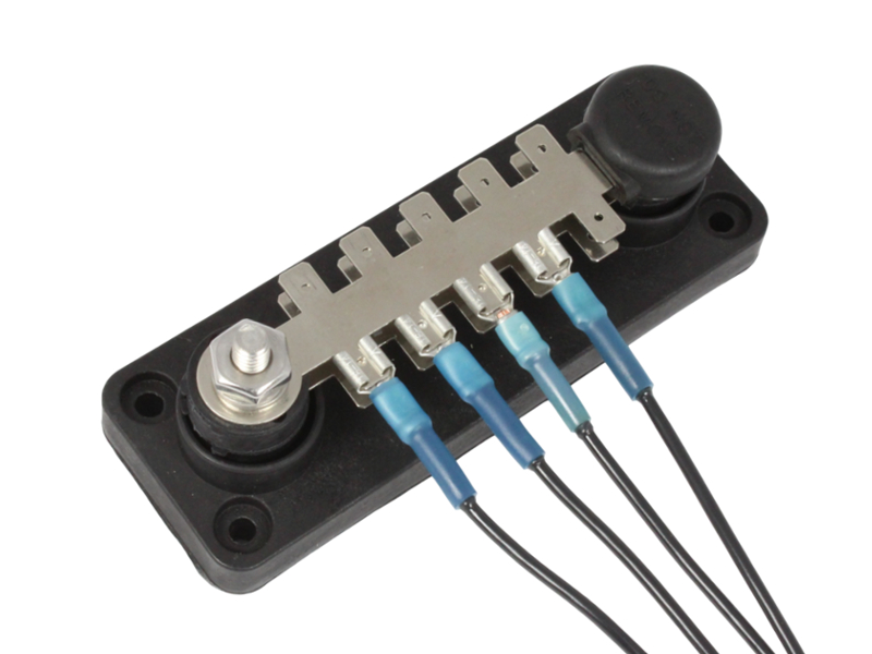 120A VTE 20 Point Tab Terminal Busbar - Black | 12 Volt Planet