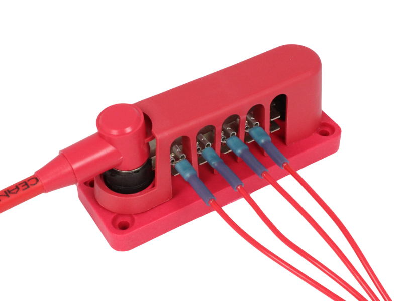 120A VTE 20 Point Tab Terminal Busbar - Red | 12 Volt Planet