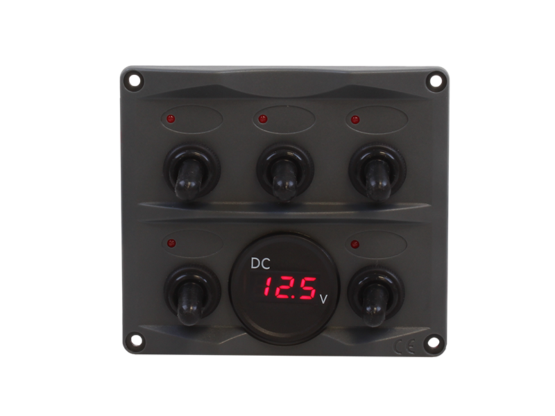 Weatherproof 5-Way Switch Panel With Voltmeter | 12 Volt Planet