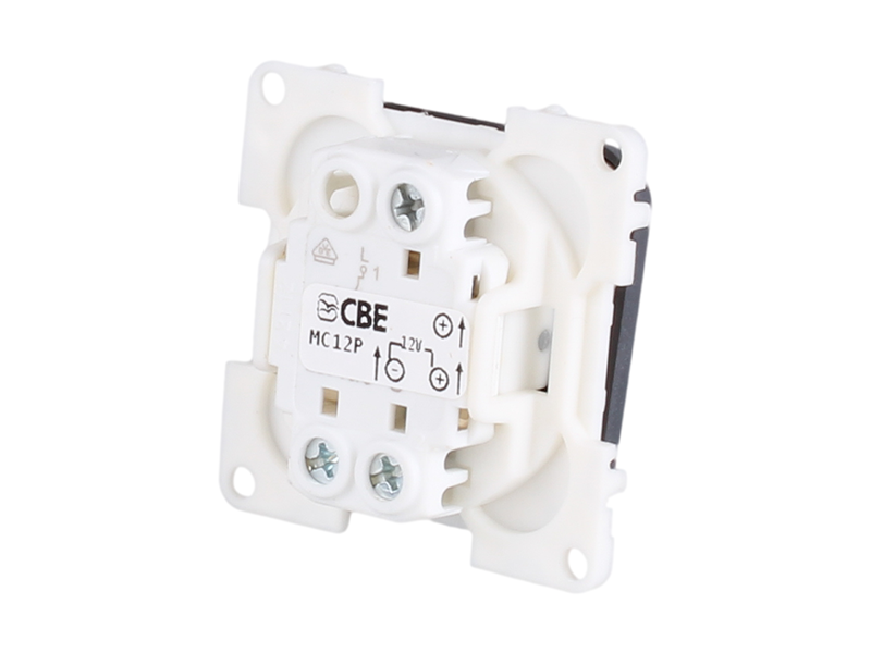 CBE Single Flat Switch With LED - Grey | 12 Volt Planet