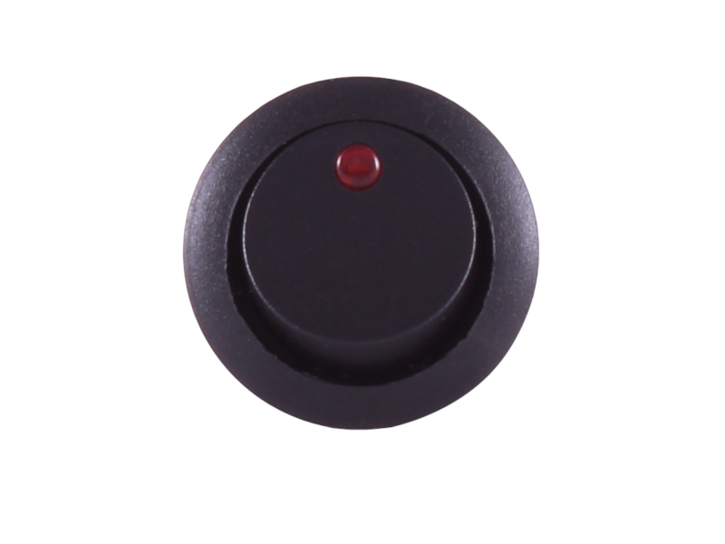 12V ON/OFF Round Mini Rocker Switch - Red Dot | 12 Volt Planet