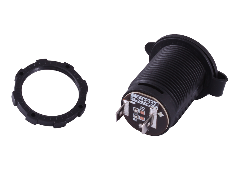 Panel Mount Cigar Power Socket With Blue LED | 12 Volt Planet