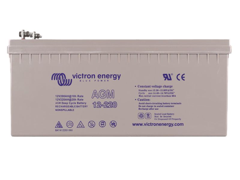 Victron AGM Deep Cycle Battery - 12V / 220Ah (bolt-through terminals ...