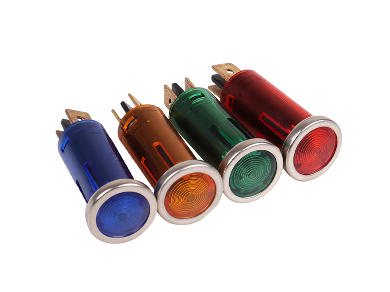 12V Coloured Panel Warning Light With Chrome Bezel | 12 Volt Planet
