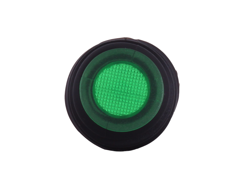 12V Waterproof ON/OFF Rocker Switch - Green Lens | 12 Volt Planet