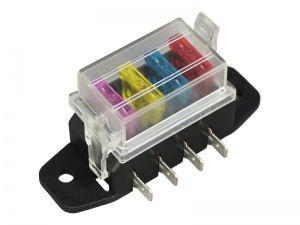 Standard Blade Fuse Box (Low Profile) 4-Way | 12 Volt Planet