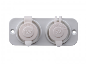 Panel Mount White 12V & USB Power Socket | 12 Volt Planet